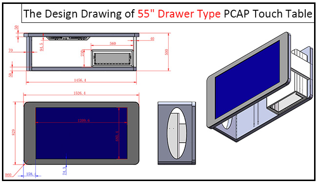 55' Interactive Drawer Touch Table with User-Friendly Applications