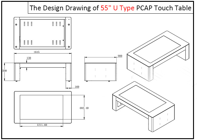 55' Smart Multi-Touch Table for Integrated system