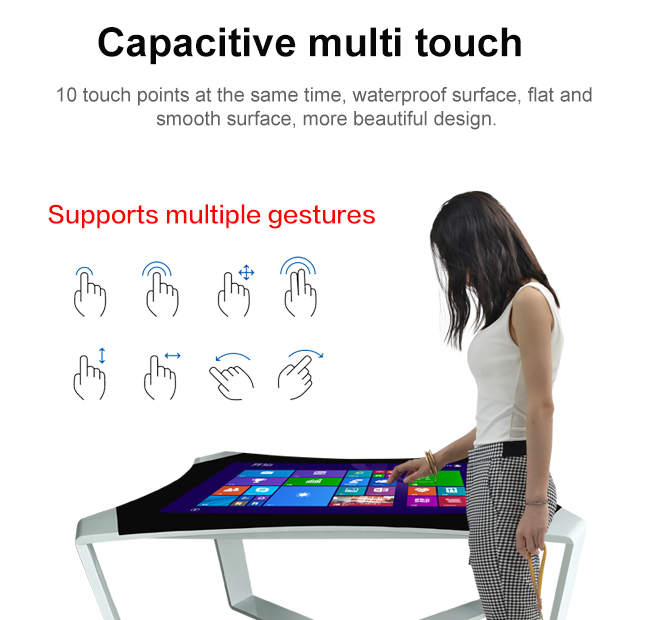 43 inch indoor waterproof intelligent touch coffee table