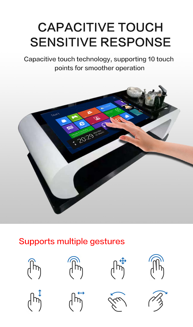 55 inch Waterproof intelligent Touch coffee table for catering industry