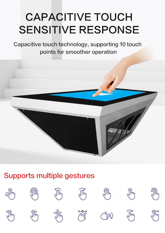 43 inch touch interactive kiosk intelligent coffee table
