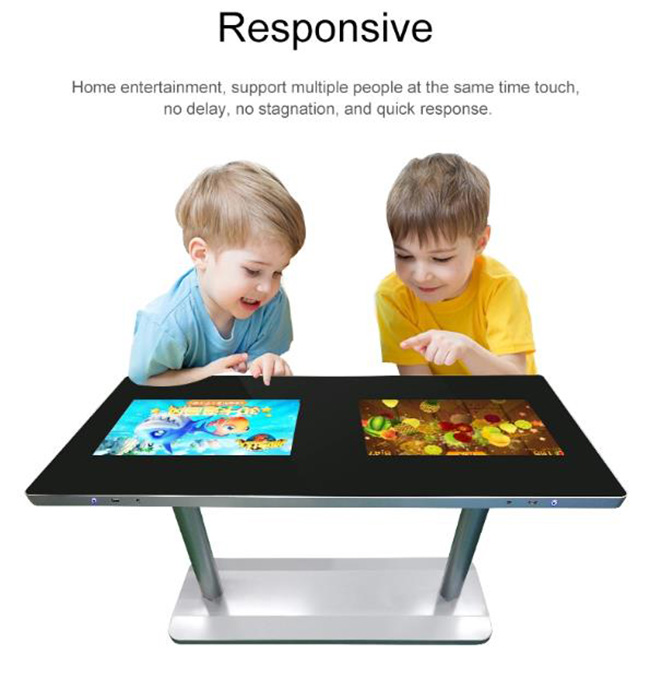 21.5x2 inch Lcd Interactive Restaurant Smart Touch Dual Screen Coffee Table