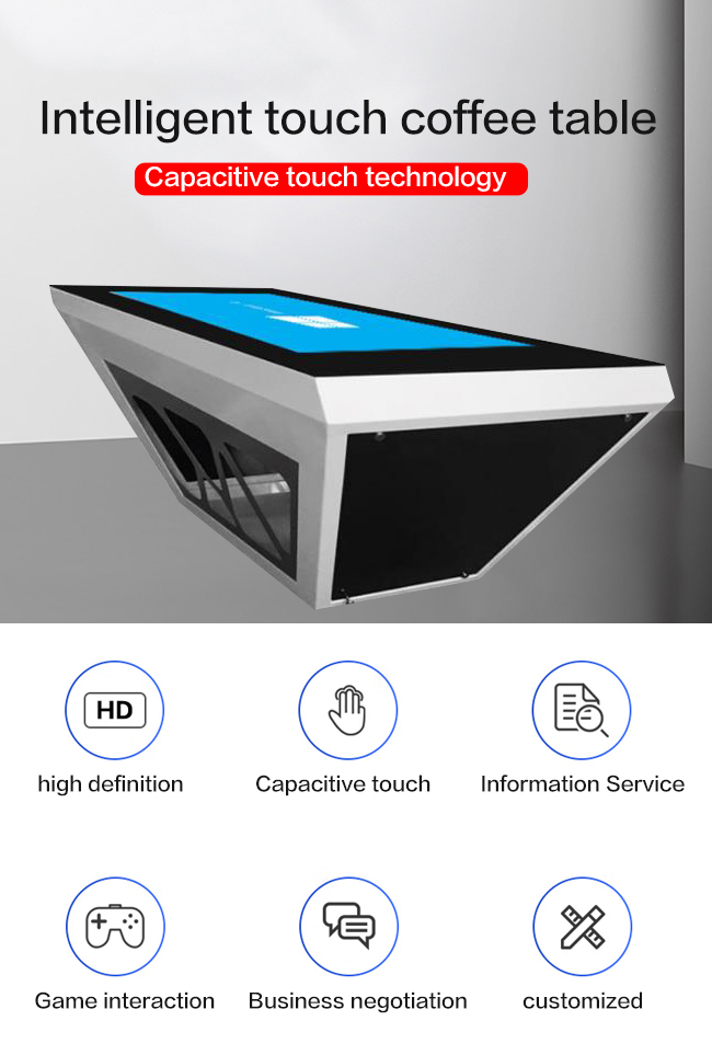 43 inch touch interactive kiosk intelligent coffee table
