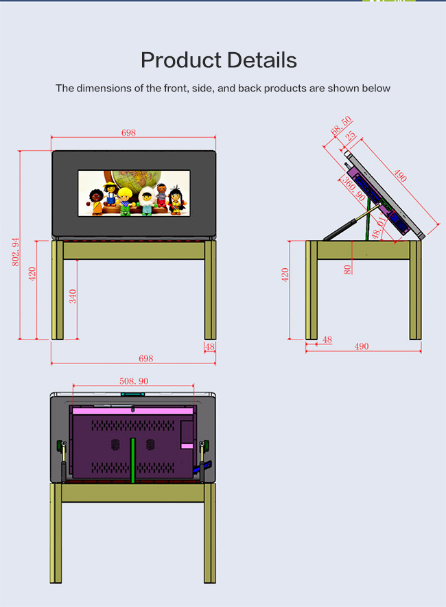 43 inch Factory Electronic multi point capacitive touch table